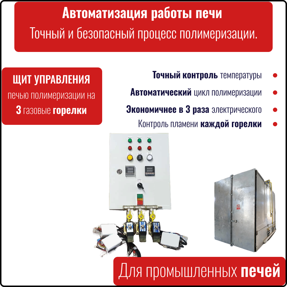 Щит управления камерой полимеризации порошковой краски до 15 м3 (без горелок)