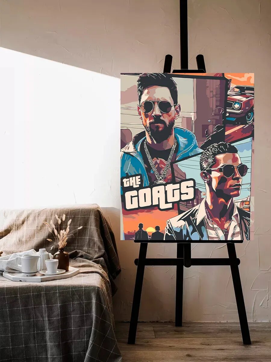 Картина по номерам Роналду и Месси Гта Grand Theft Auto