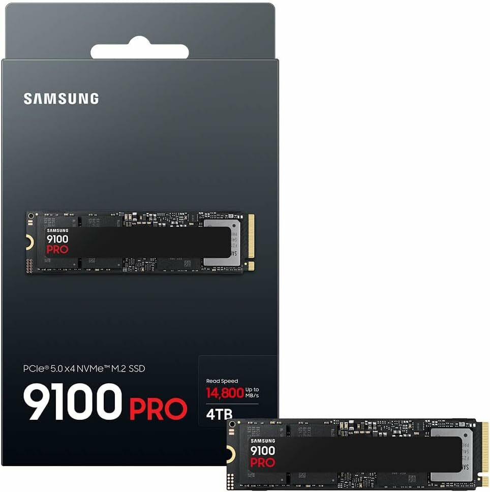 Твердотельный накопитель Samsung SSD 9100 PRO 4TB, PCIe 5.0x4 M.2 2280 MZ-VAP4T0B/AM