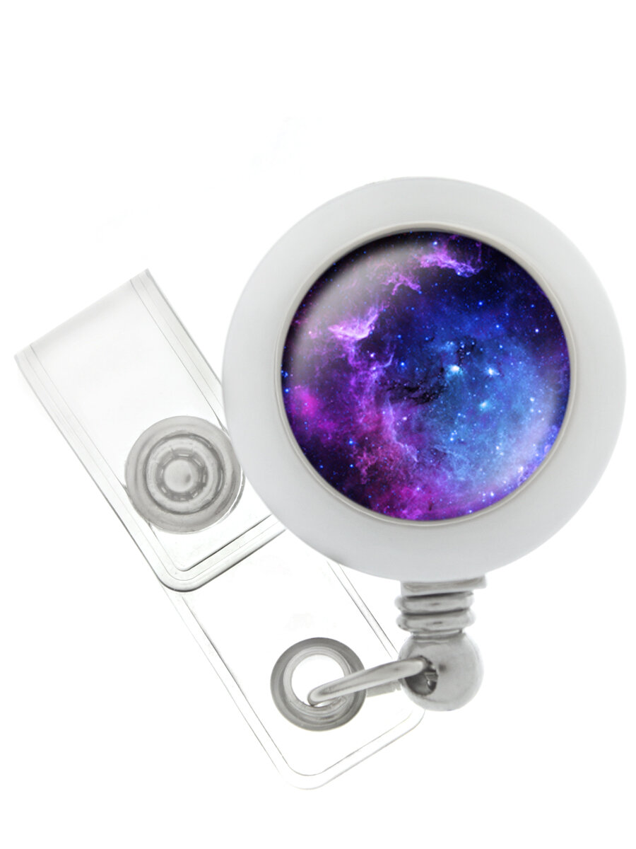 Держатель TINA BOLOTINA , для бейджа, с ретрактором, серебристый, космос