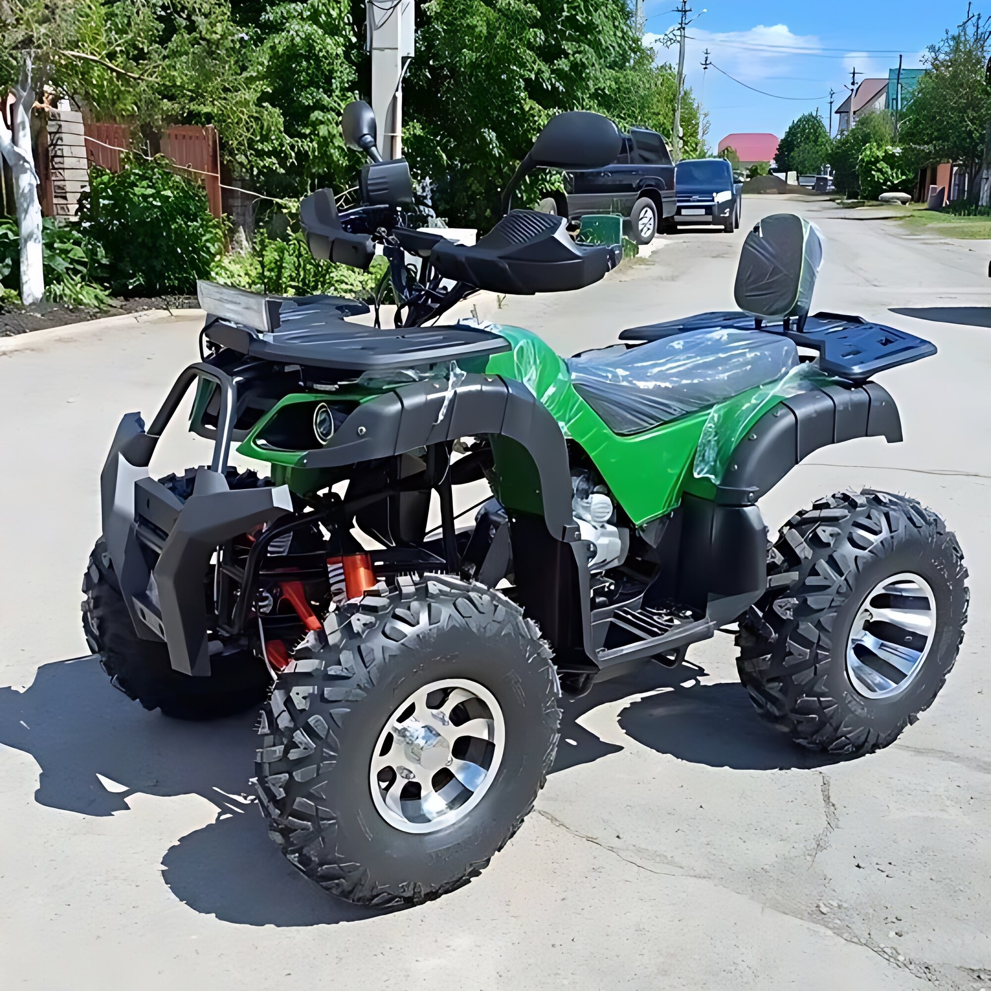 Квадроцикл Grizzly 250 «Зеленый». Механика, цепь, ручное сцепление, фаркоп.