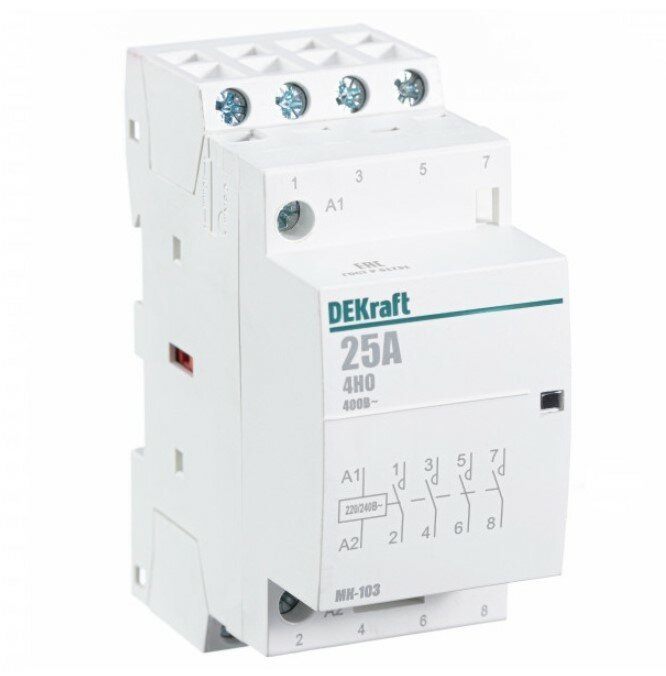 Контактор модульный 4НО 25А 230В МК-103 DEKraft 18067DEK