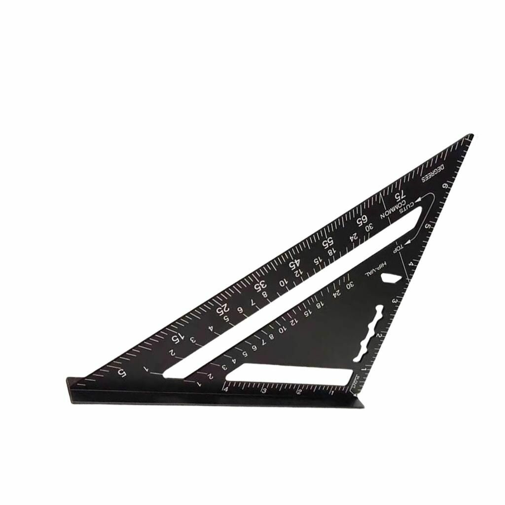 Малка, Тонкая 7-дюймовая треугольная линейка-черный-дюйм