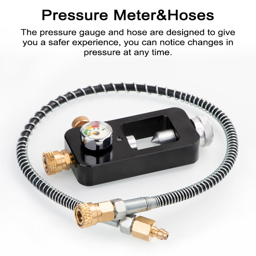 Адаптер для заправки баллонов для дайвинга с простой установкой на открытом воздухе, адаптер для кислородного баллона, практичный аксессуар для дайвинга на открытом воздухе со шлангом для измерения давления