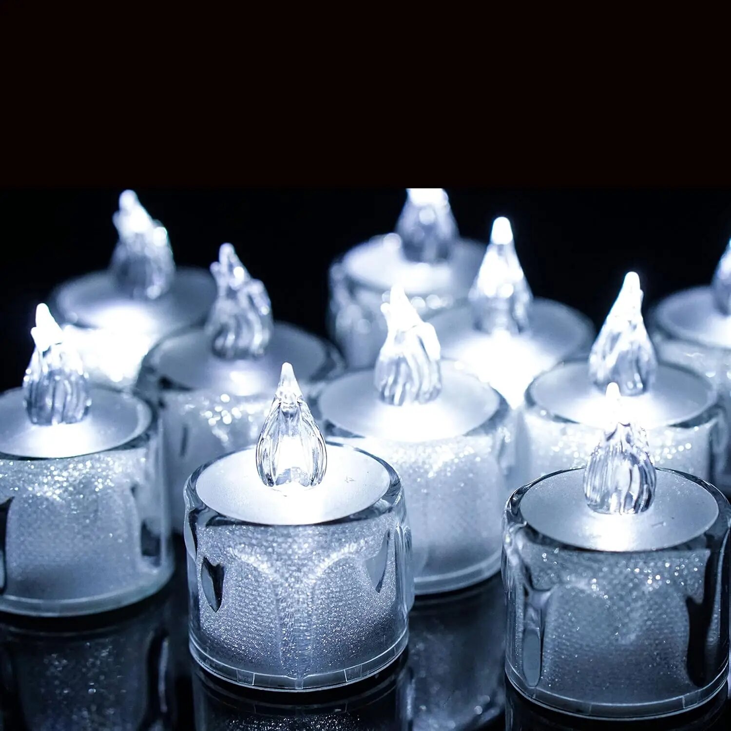 Светодиодные чайные свечи, Cold White, 12 шт.