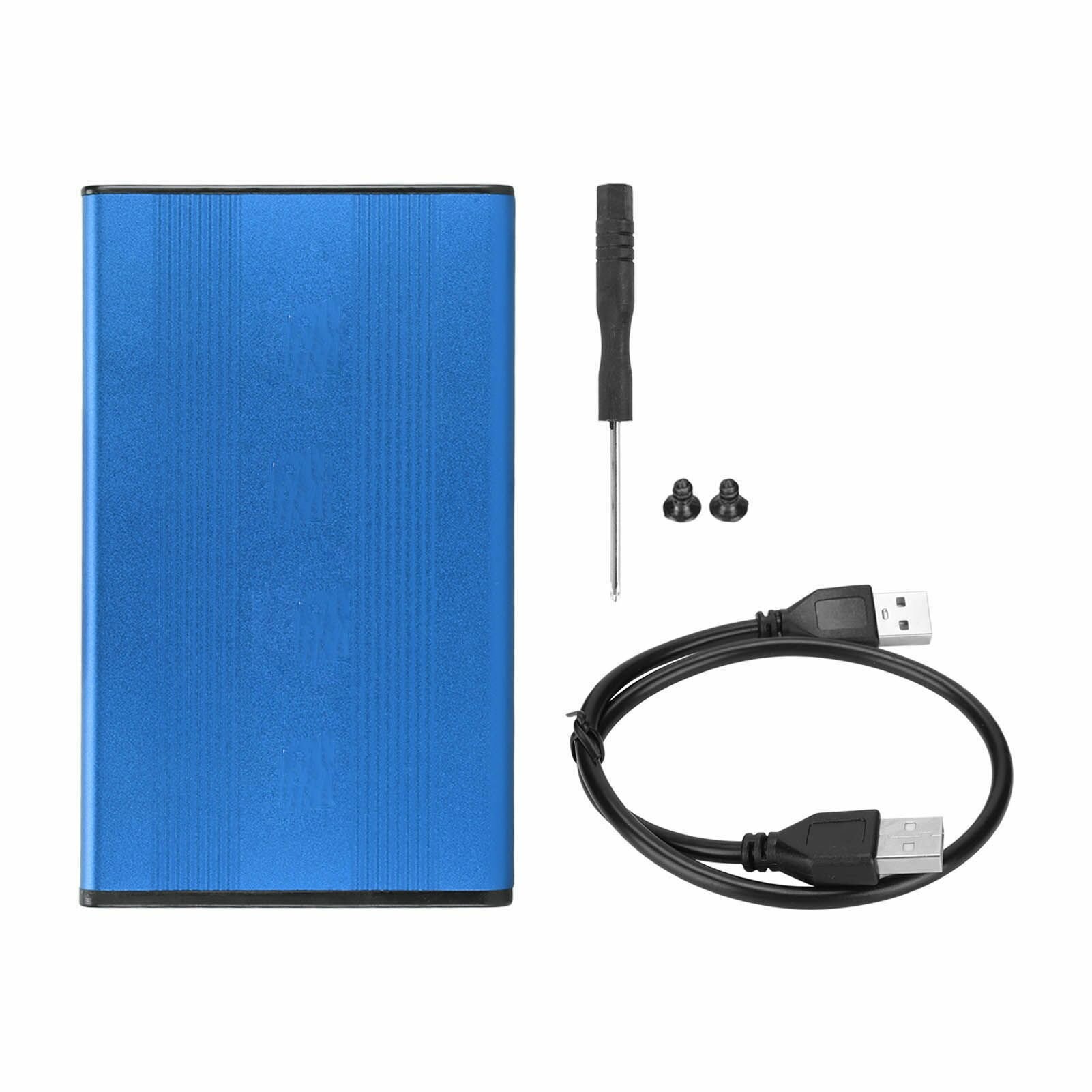 Корпус жесткого диска 2,5 дюйма, емкость 2 ТБ, скорость передачи данных 480 Мбит/с, алюминиевый сплав с передачей USB2.0 для Windows для VistaBlue