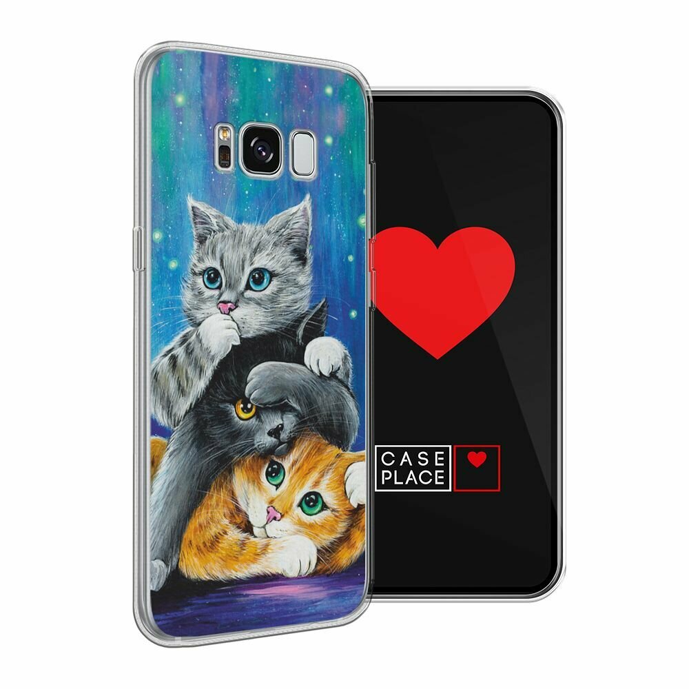 Чехол на Samsung Galaxy S8 / Самсунг Галакси С8 с принтом "Три кота рисунок" — фото 1