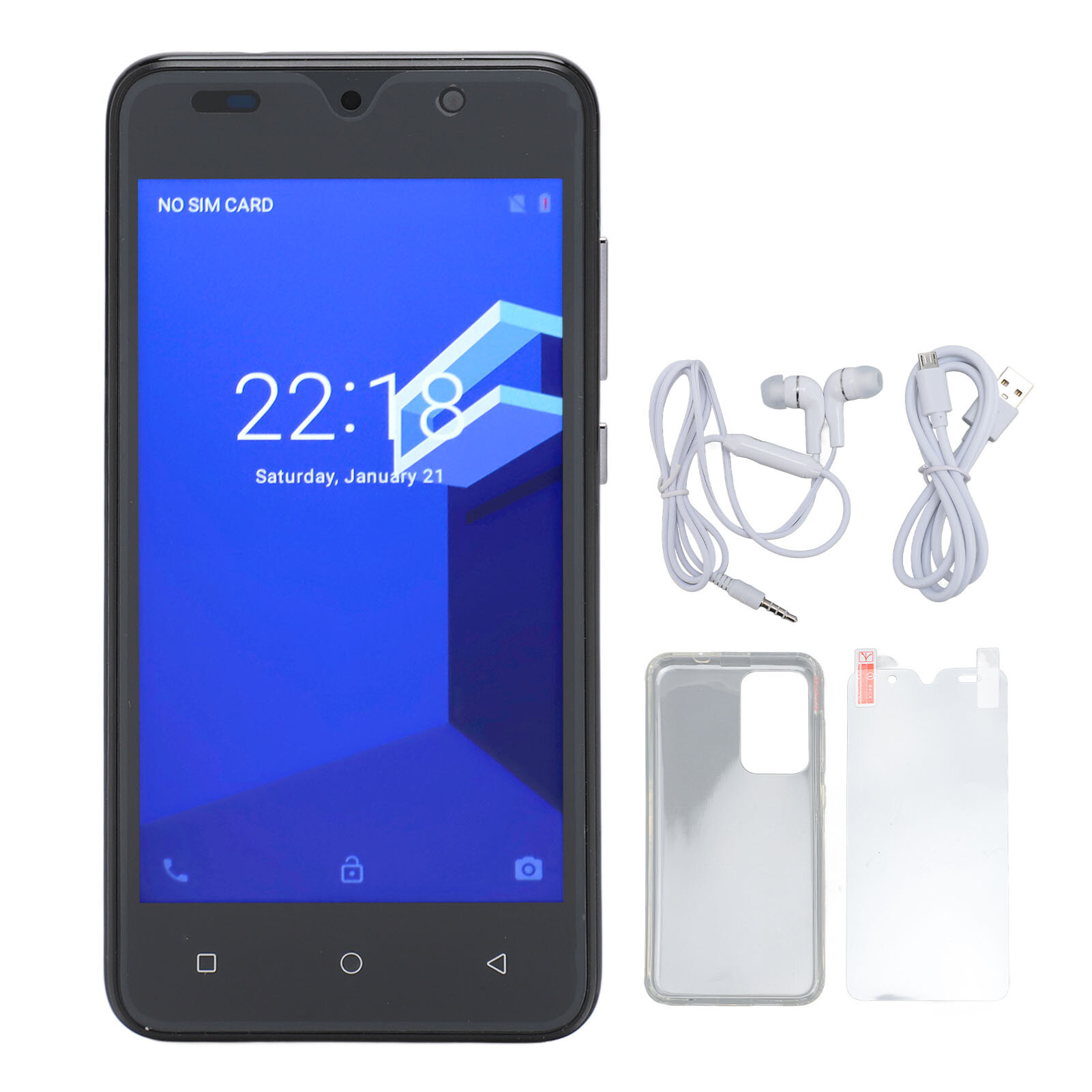 Смартфон Android 12: 5.0 разблокировка по лицу, 8MP+8MP, 1440x3040, 6800mAh, 4GB/32GB, Dual SIM, уль