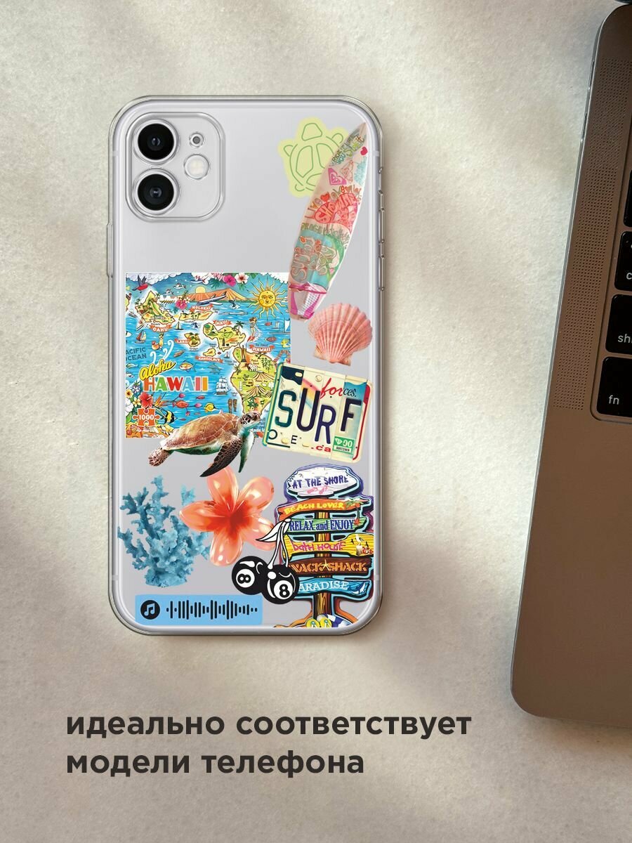 Чехол на Apple iPhone 11 / Айфон 11 с принтом "Summer collage", прозрачный — фото 1