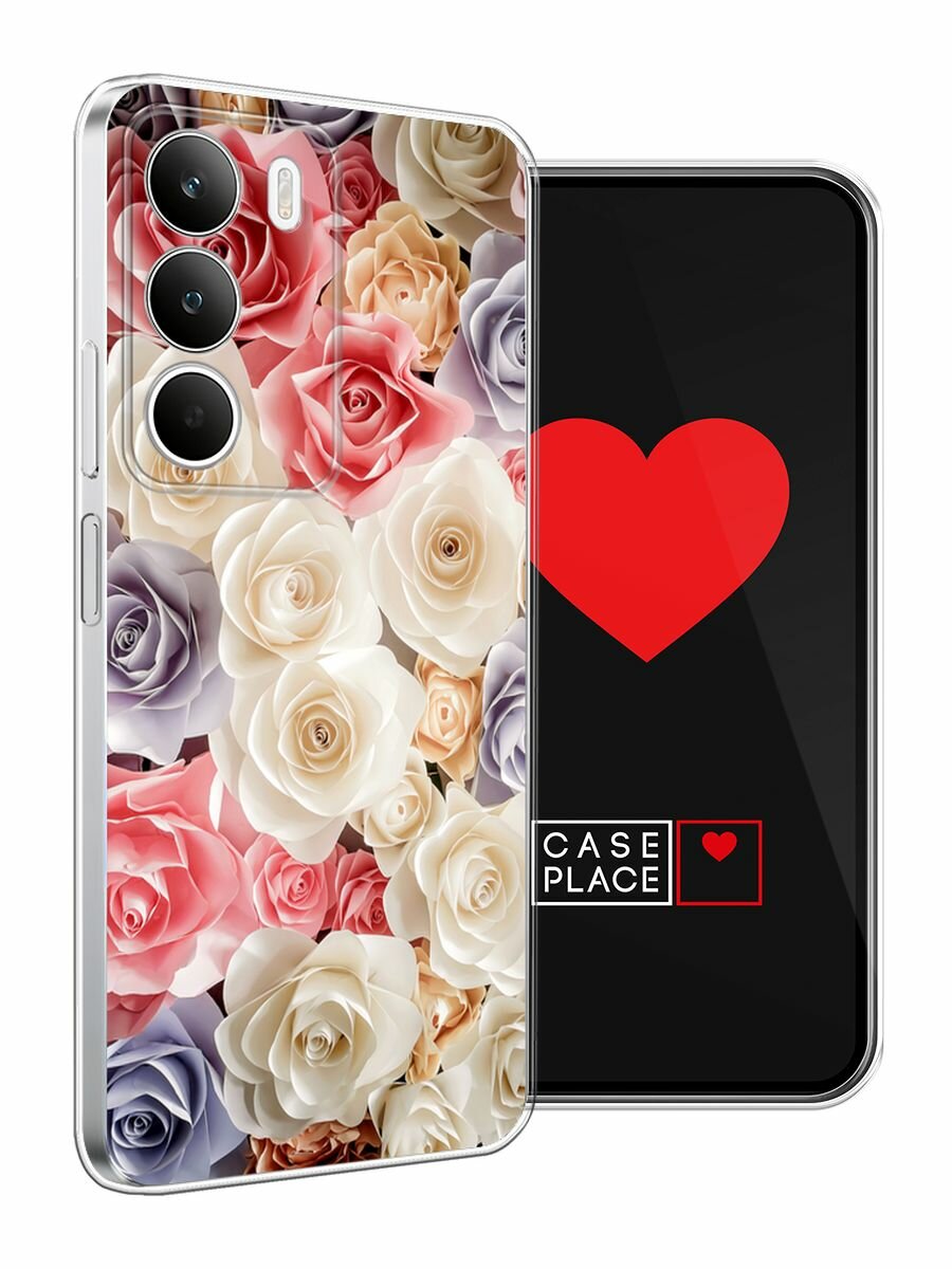 Чехол на Realme C71/P3 Lite 4G / Реалми С71/P3 Лайт 4G с принтом "Пастельные розы" — фото 1