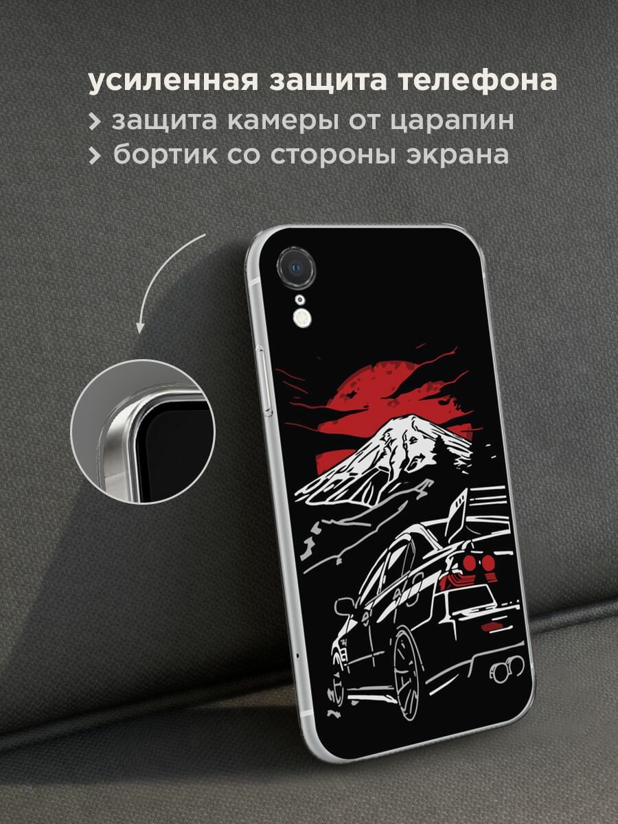 Чехол на Apple iPhone XR / Айфон XR с принтом "Машина в горах JDM" — фото 1