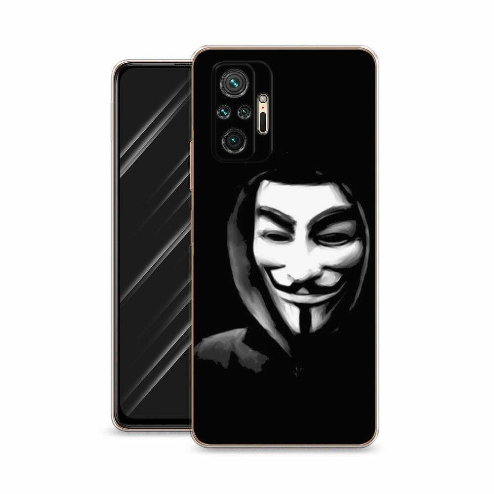 Чехол на Xiaomi Redmi Note 10 Pro / Сяоми Редми Нот 10 Pro с принтом "Анонимус" — фото 1