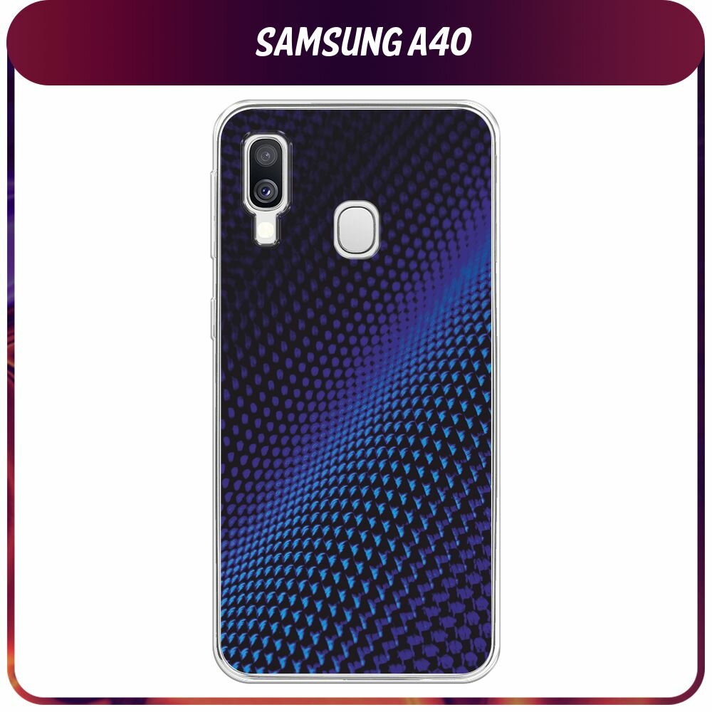Чехол на Samsung Galaxy A40 / Самсунг Галакси А40 с принтом "Синий карбон"