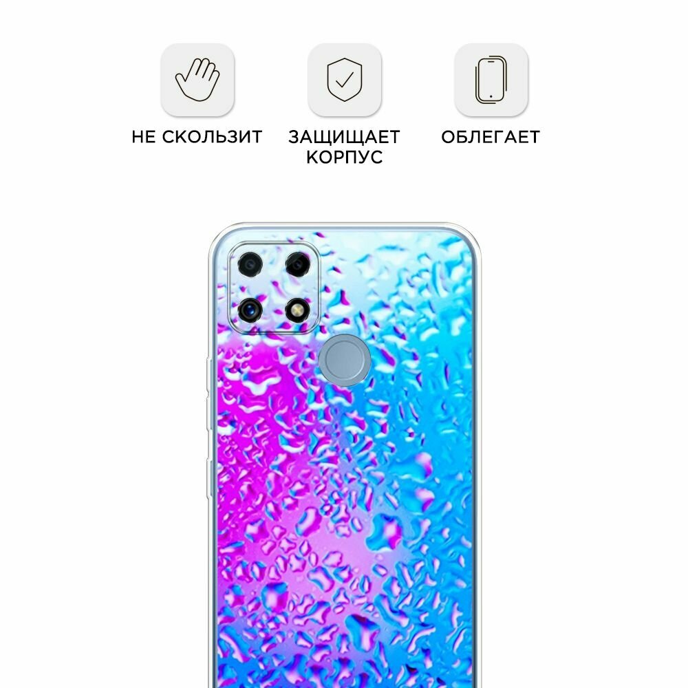 Чехол на Realme C25/C25s / Реалми С25/C25s с принтом "Капли на стекле" — фото 1