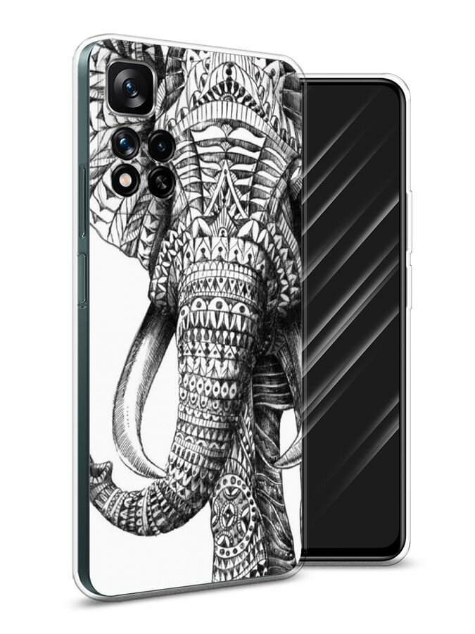 Чехол на Xiaomi Redmi Note 11 Pro Plus 5G / Сяоми Редми Нот 11 Про Плюс 5G с принтом слон