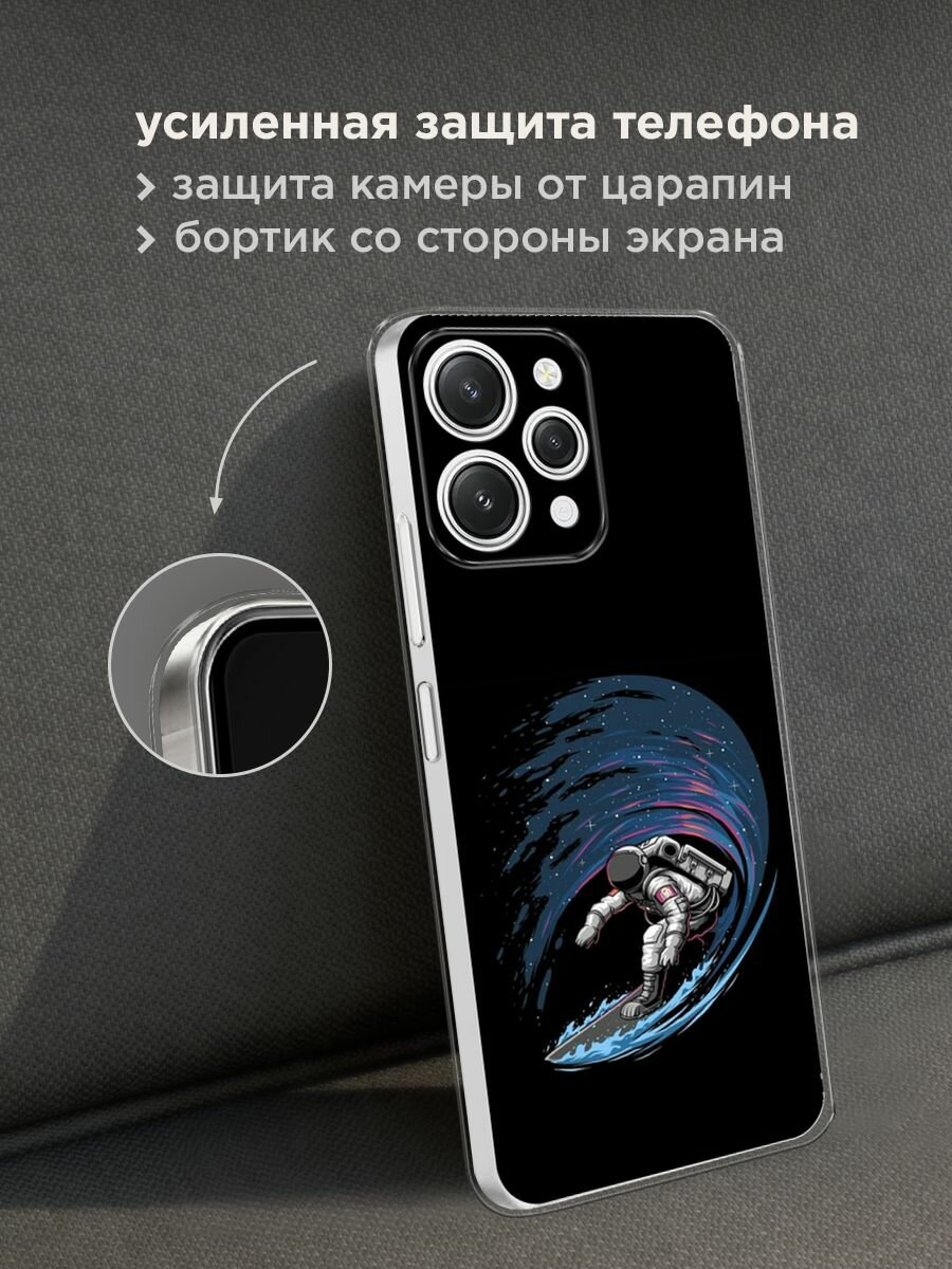 Чехол на Xiaomi Redmi 12 / Сяоми Редми 12 с принтом "Космонавт на серфе" — фото 1