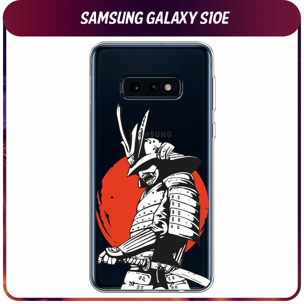 Чехол на Samsung Galaxy S10E / Самсунг Галакси S10E с принтом "Самурай с катаной", прозрачный