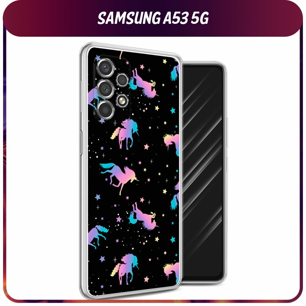 Чехол на Samsung Galaxy A53 / Самсунг Галакси А53 с принтом "Единороги градиент"