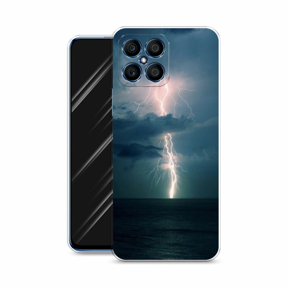 Силиконовый чехол на Honor X8 / Хуавей X8 с принтом "Молния 1" — фото 1