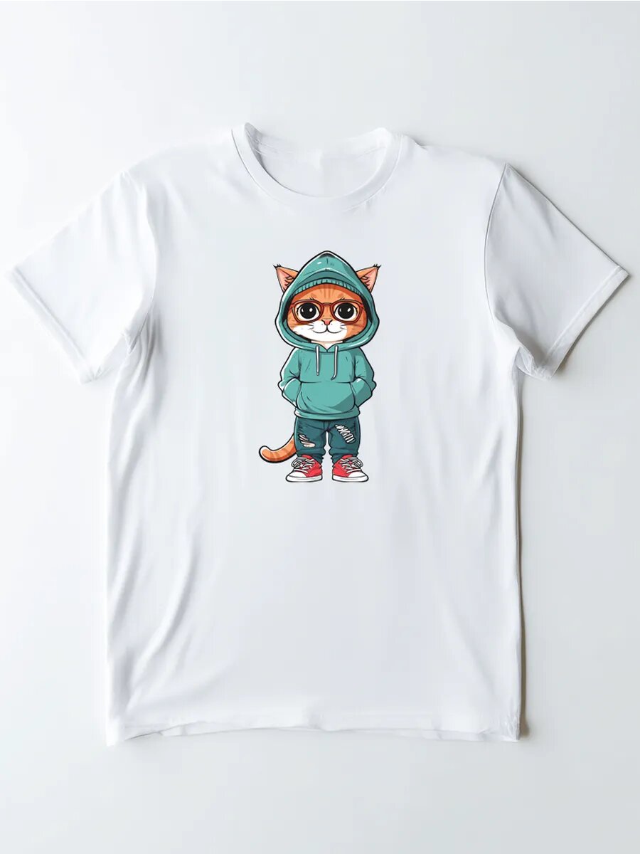 Футболка модный кот