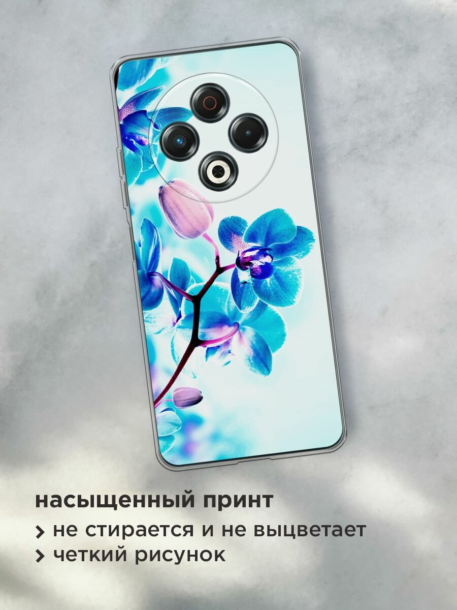 Чехол на Tecno Spark 30 / Текно Спарк 30 с принтом "Голубая орхидея" — фото 1