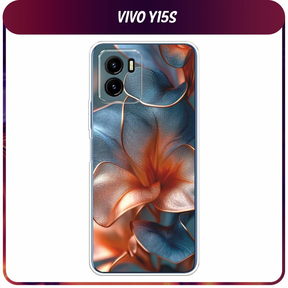 Силиконовый чехол на Vivo Y15s / Виво Y15c с принтом "Жемчужные цветы"
