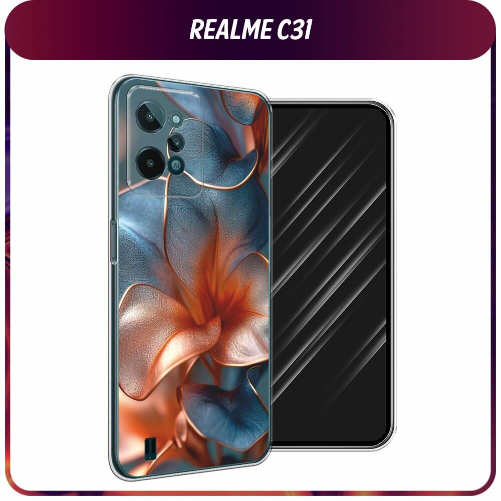 Чехол на Realme C31 / Реалми C31 с принтом "Жемчужные цветы"