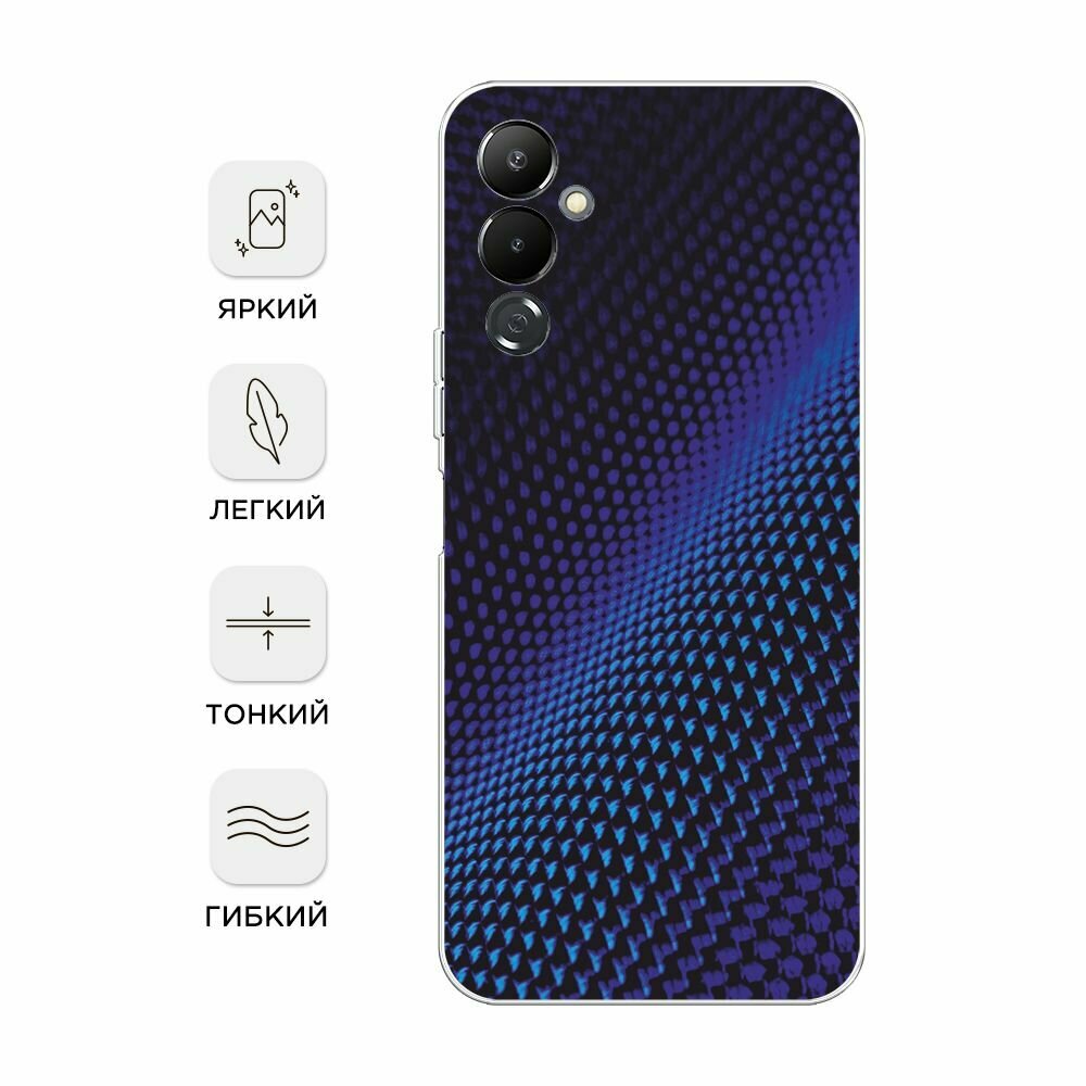 Чехол на Tecno Pova 4 / Текно Пова 4 с принтом "Синий карбон" — фото 1