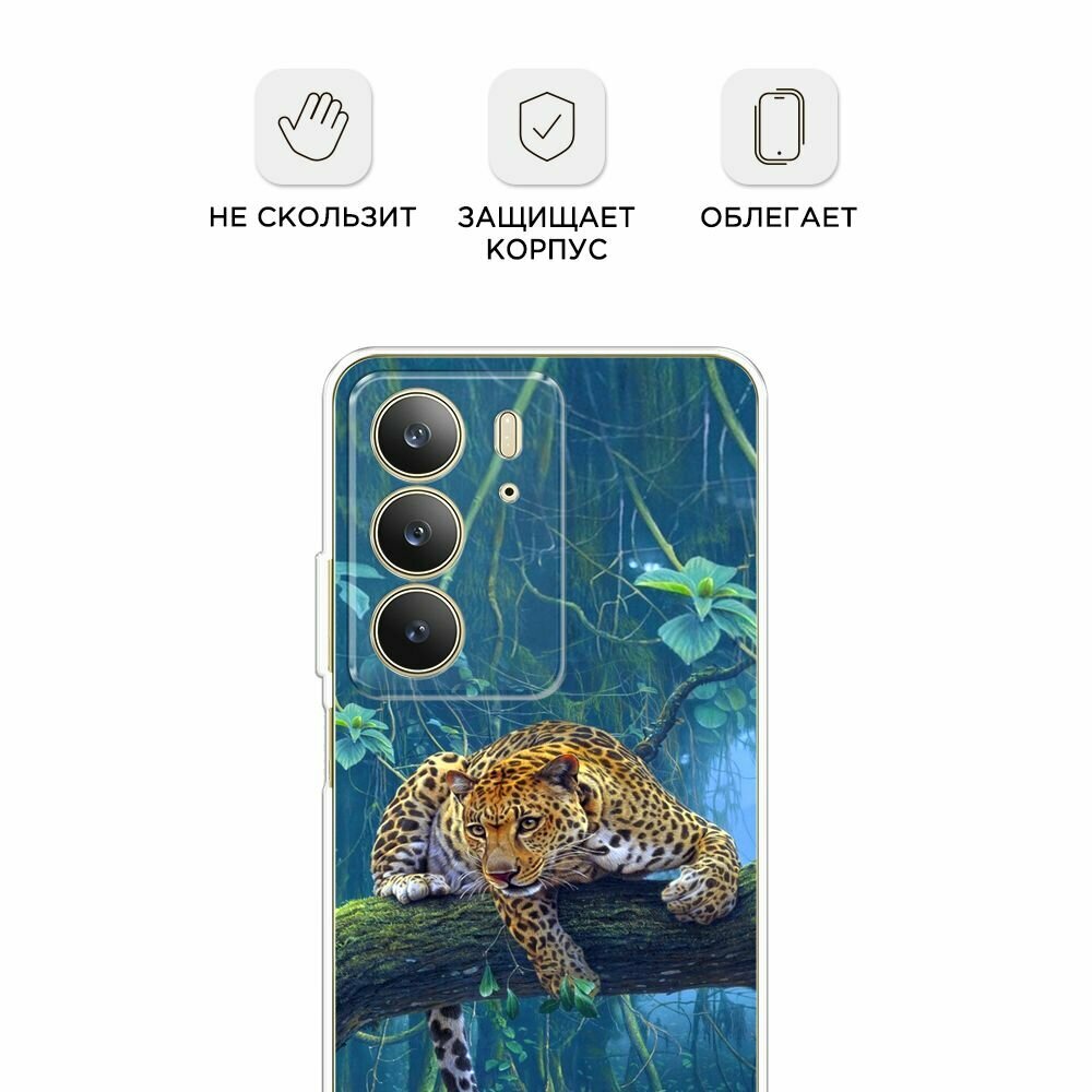 Чехол на Realme C75 4G / Реалми C75 4G с принтом "Леопард охотник" — фото 1