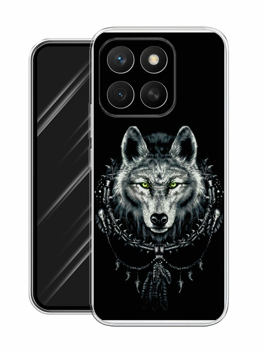 Силиконовый чехол на Honor X8c / Хонор X8c с принтом "Волк оберег" — фото 1