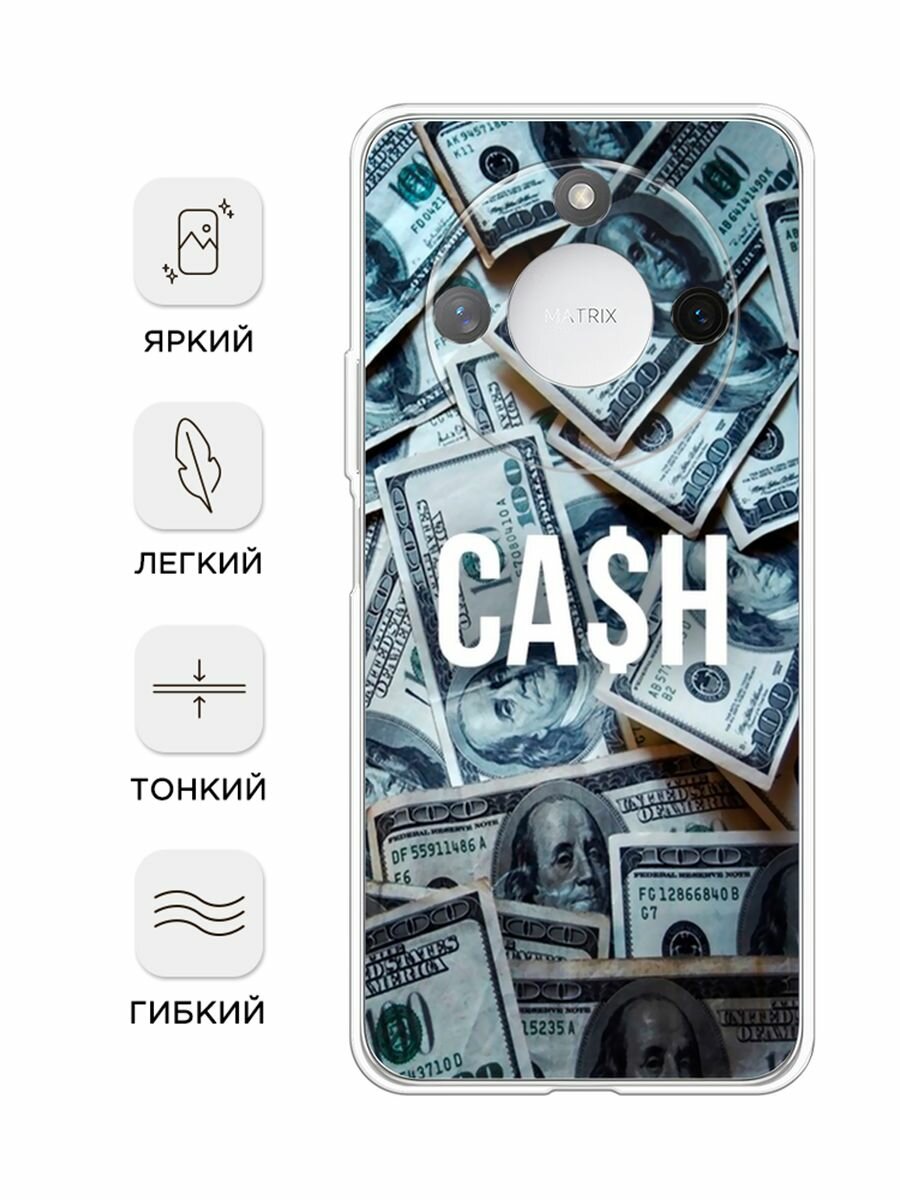 Силиконовый чехол на Honor X9c Smart / Хонор X9c Смарт с принтом "Cash" — фото 1