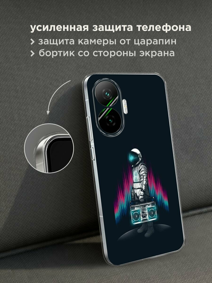 Чехол на Poco F7 / Поко F7 с принтом "Космическая вечеринка" — фото 1