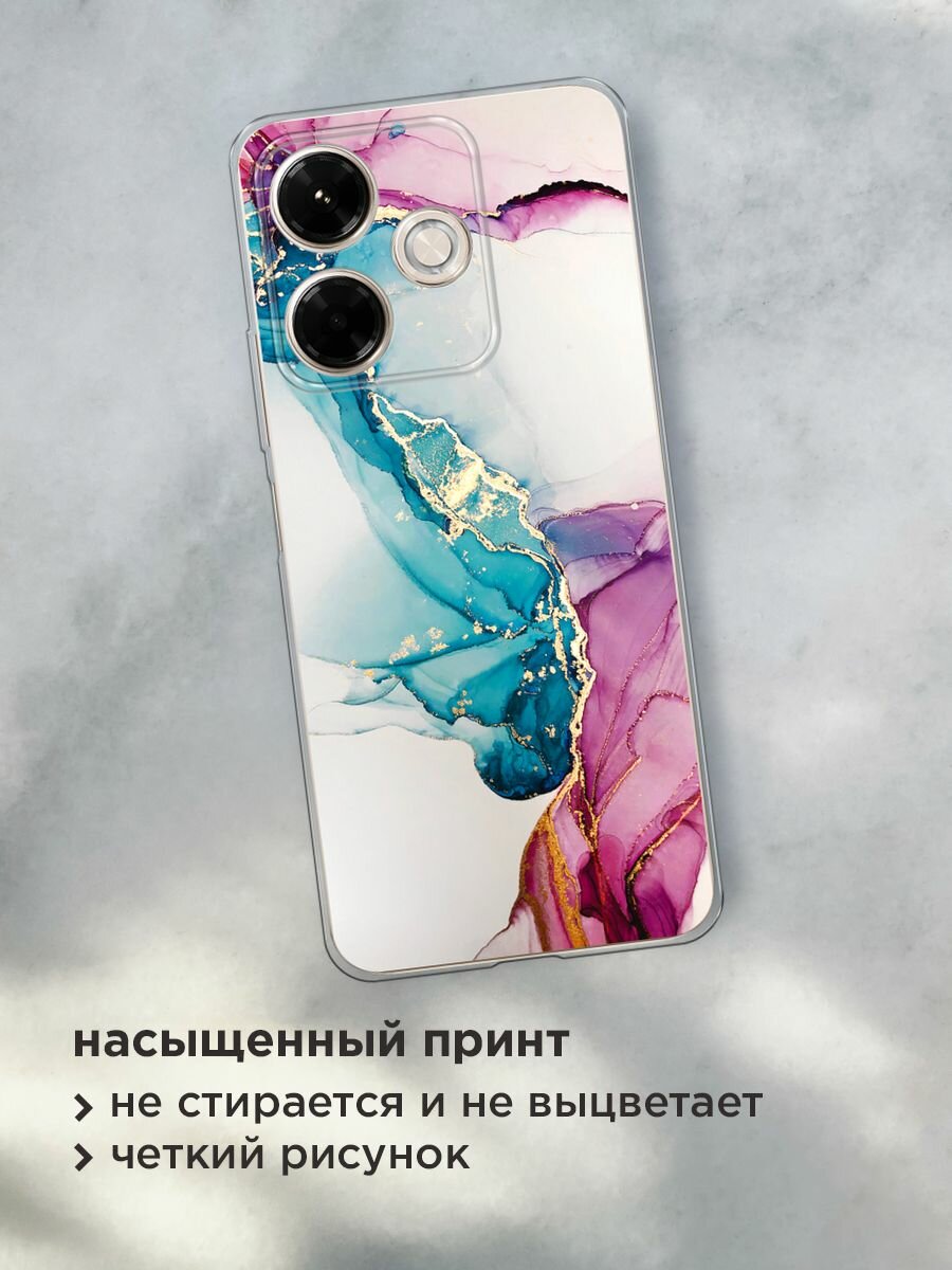 Чехол на Xiaomi Redmi 13X / Сяоми Редми 13X с принтом "Розовые разводы рисунок" — фото 1