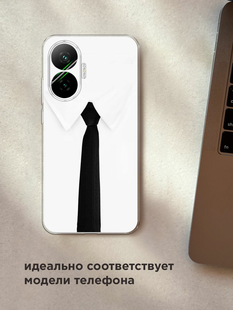 Силиконовый чехол на Poco F7 / Поко F7 с принтом "Галстук" — фото 1