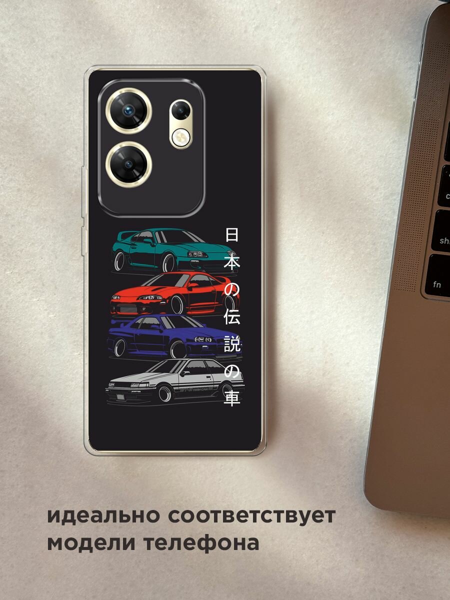 Чехол на Infinix Zero 30 4G / Инфиникс Зеро 30 4G с принтом "JDM Legend cars" — фото 1