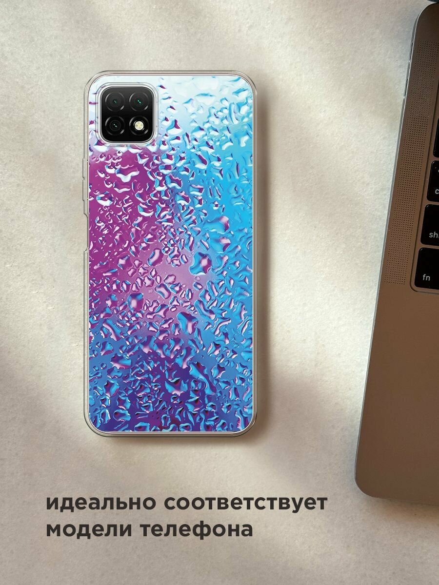 Силиконовый чехол на Wiko T3 / Вико Т3 с принтом "Капли на стекле" — фото 1