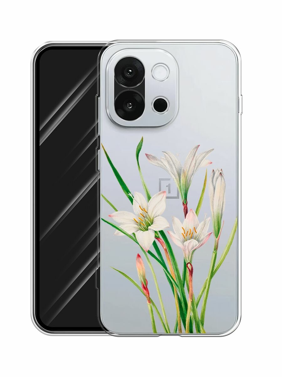 Чехол на OnePlus 13T / Ван Плас 13Т с принтом "White lily", прозрачный — фото 1