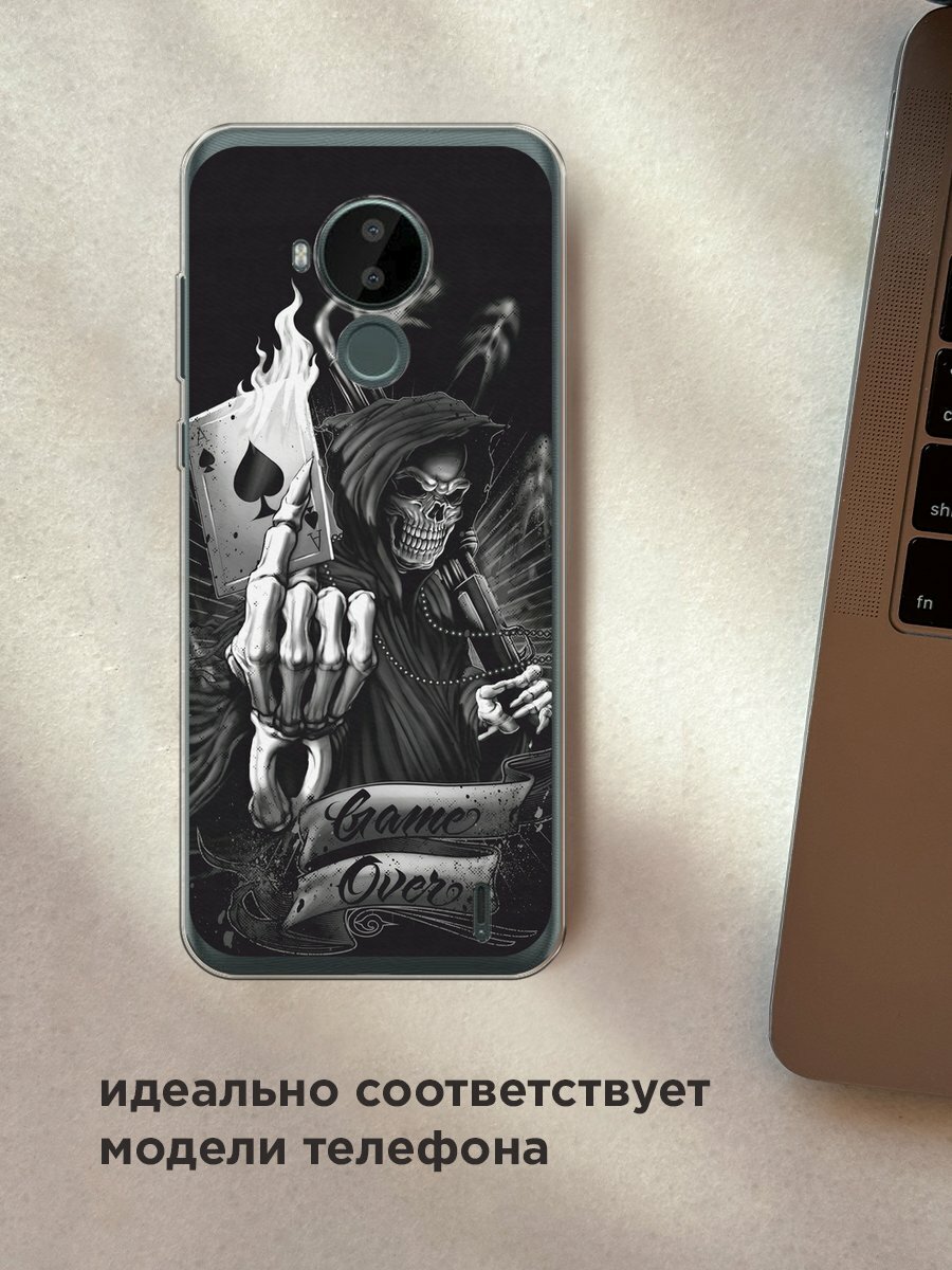 Силиконовый чехол на Nokia C30 / Нокия C30 с принтом "Игра закончена" — фото 1