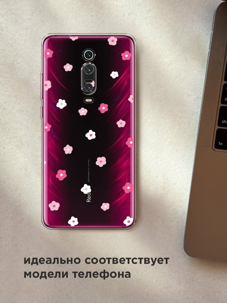 Чехол на Xiaomi Redmi K20/K20 Pro/Mi 9T/9T Pro / Сяоми Редми К20 с принтом "Весенние цветочки рисунок", прозрачный — фото 1