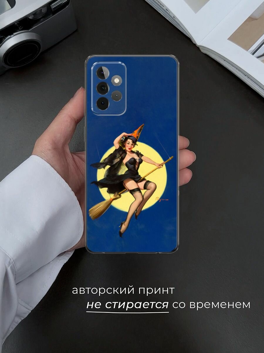 Чехол на Samsung Galaxy A72 / Самсунг Галакси А72 с принтом "Pin-Up Witch" — фото 1