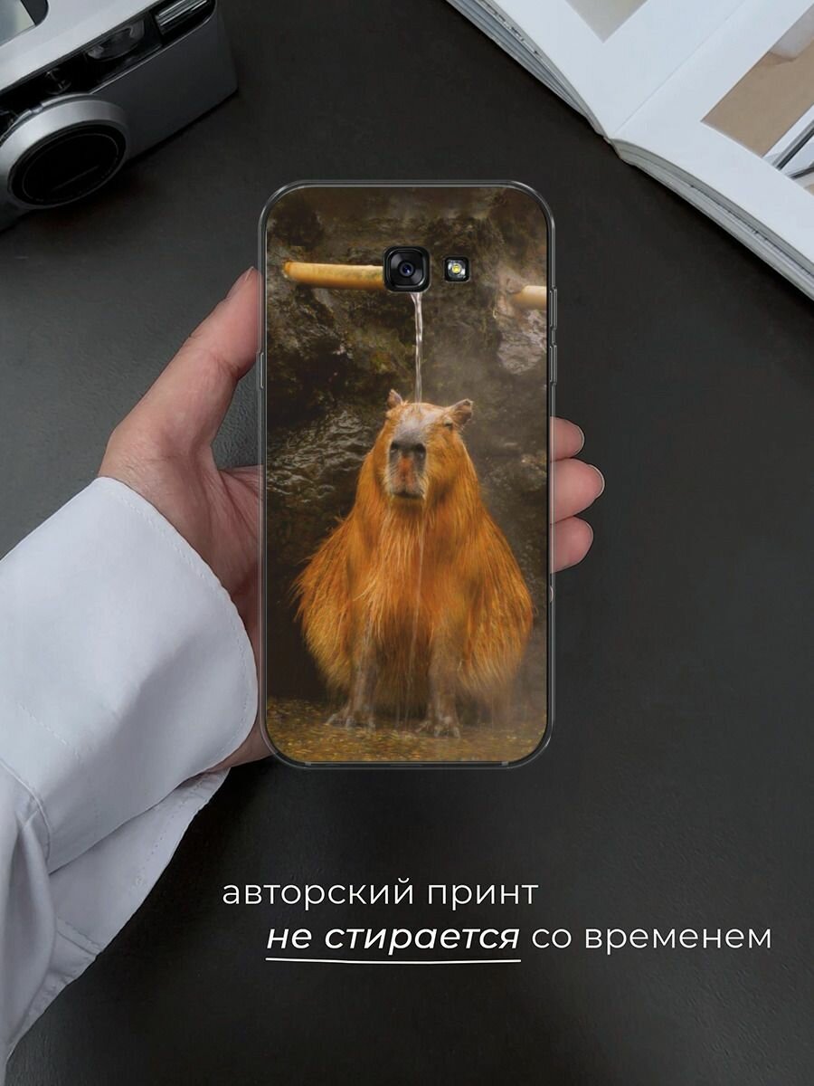Чехол на Samsung Galaxy A7 2017 / Самсунг Галакси А7 2017 с принтом "Капибара на отдыхе" — фото 1