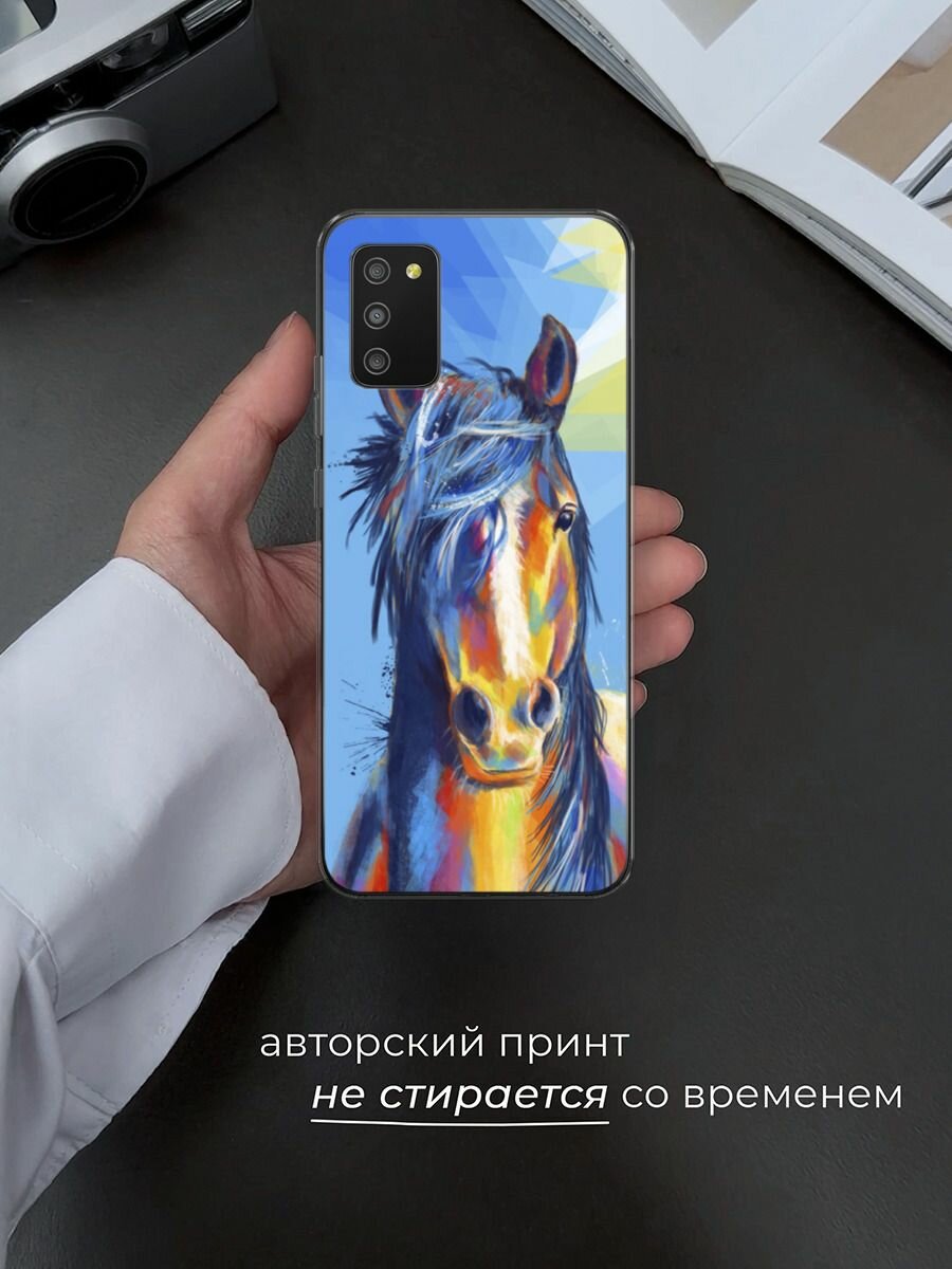 Чехол на Samsung Galaxy A02s / Самсунг Галакси A02s с принтом "Лошадь арт 3" — фото 1