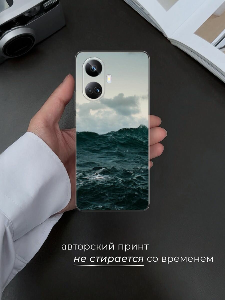 Чехол на Realme 10 Pro+ / Реалми 10 Про+ с принтом "Волны 11" — фото 1