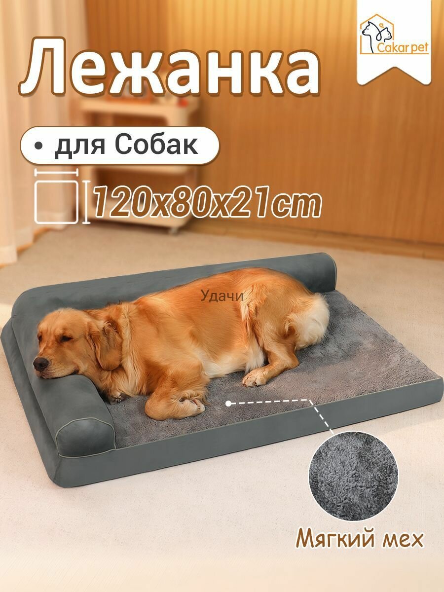Эксклюзивный антивандальный диванлежак 120x80x21 см для крупных пород кошек и собак
