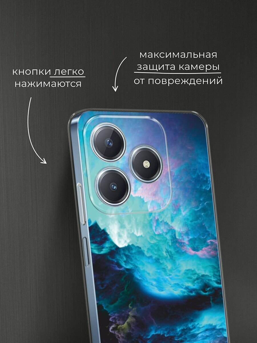 Силиконовый чехол на Realme C63 / Реалми С63 с принтом "Бирюзовое небо" — фото 1