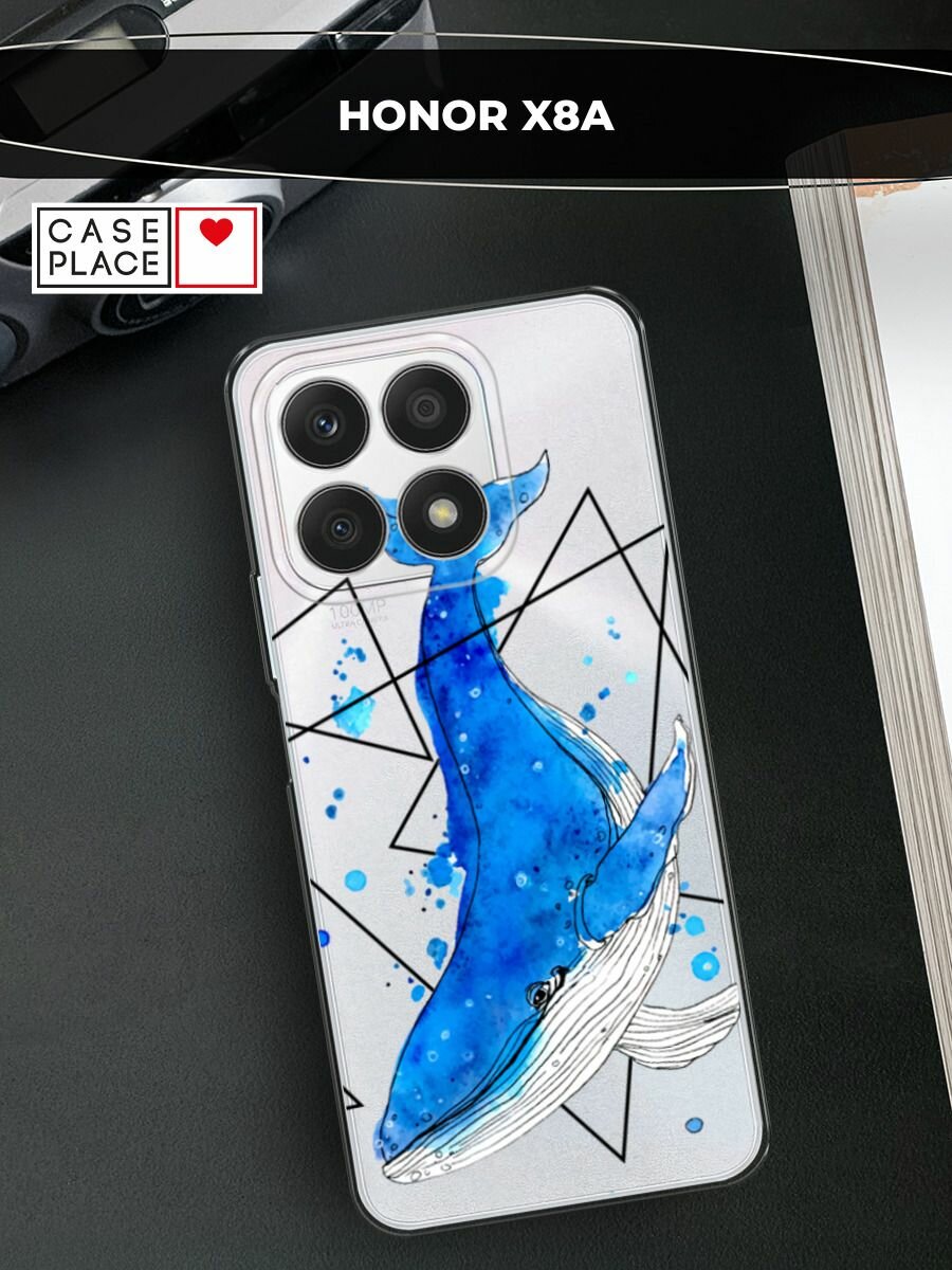 Чехол на Honor X8A / Хонор X8A с принтом "Кит графика", прозрачный