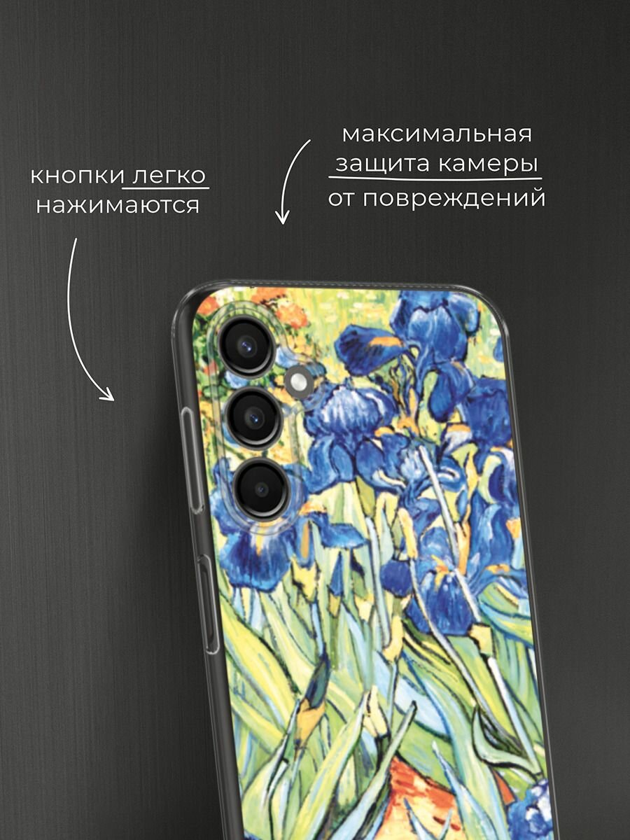 Чехол на Samsung Galaxy A24 / Самсунг Галакси A24 с принтом "Ирисы Ван Гог" — фото 1