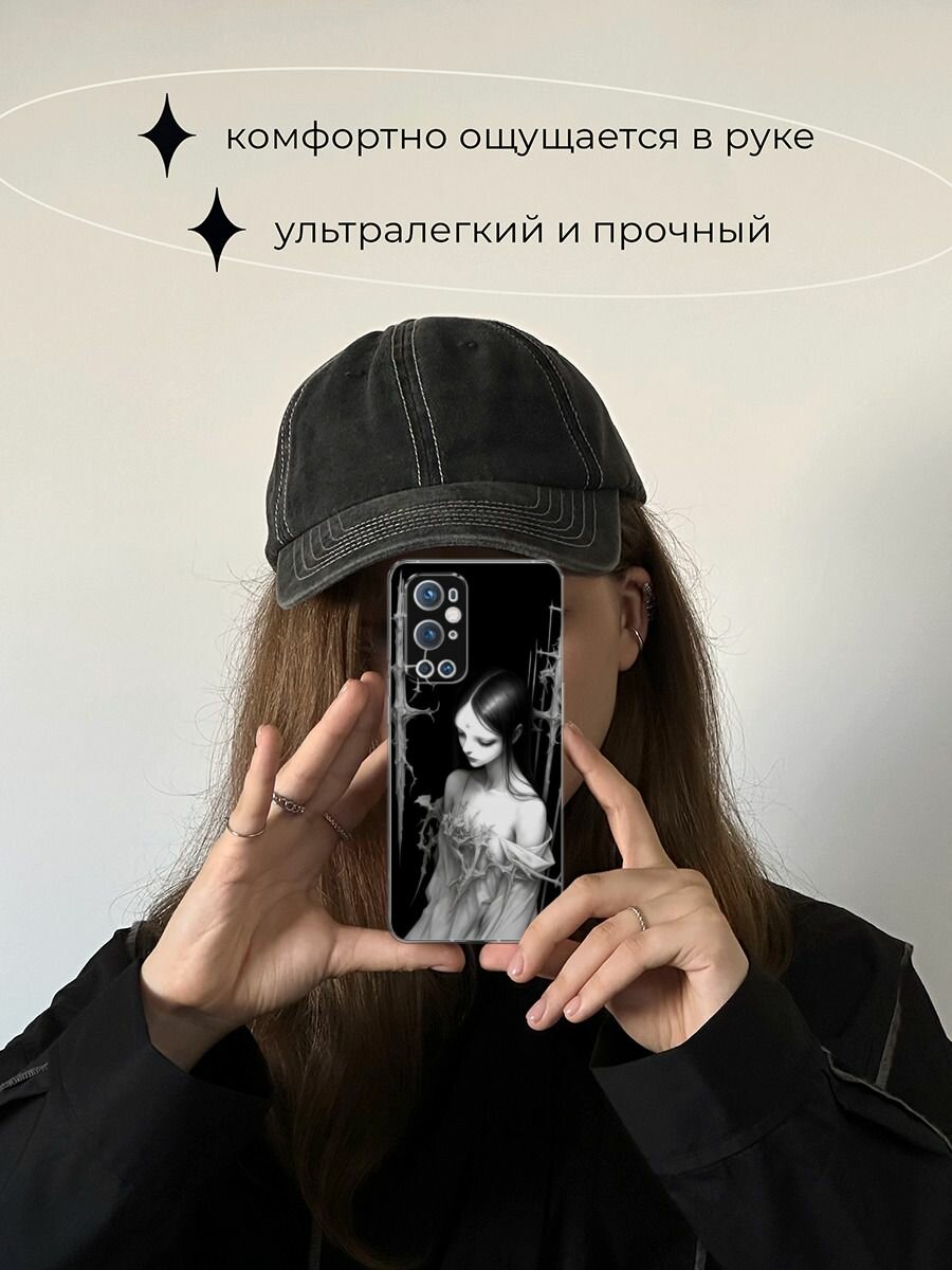 Чехол на OnePlus 9 Pro / ВанПлас 9 Про с принтом "Грустная готическая девушка" — фото 1