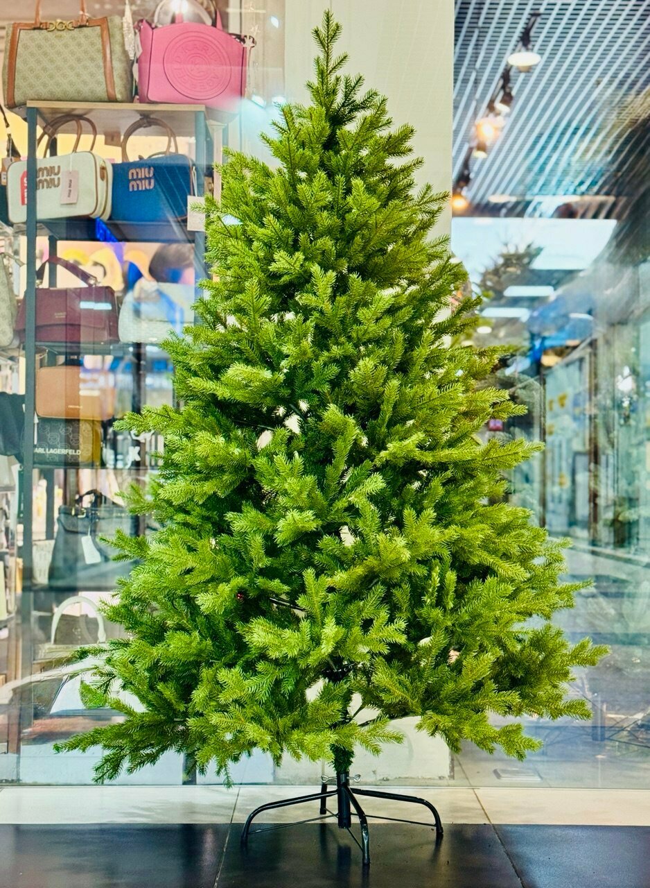 Елка искусственная литая 180 см, ель премиум, металлическая подставка