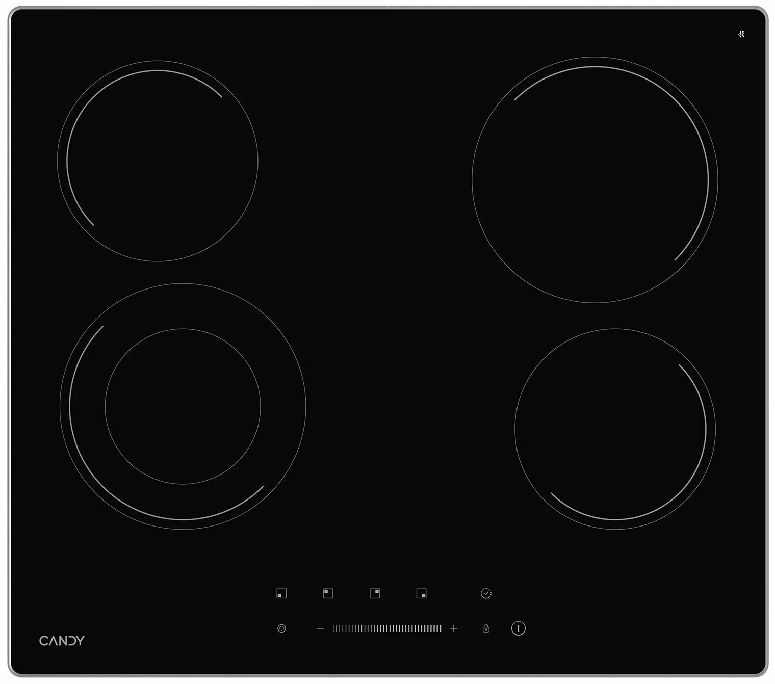 Электрическая варочная панель Candy CHXC64TDAB 58 см, 4 конфорки стеклокерамика, черный